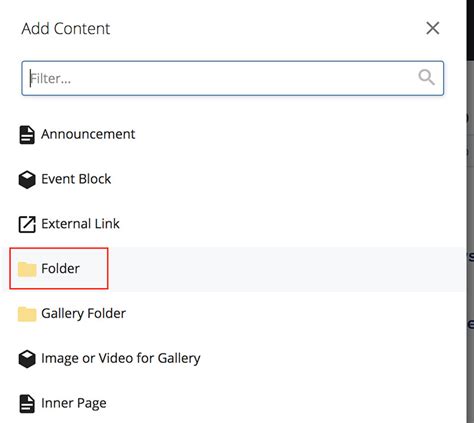 Adding And Editing Folders Building And Editing Basics Building And Editing Cms Guide