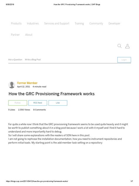 How The Grc Provisioning Framework Works Sap Blogs Pdf World Wide