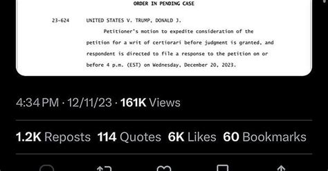 scotus grants js req to expedite trump should reply on or before dec 18 album on imgur