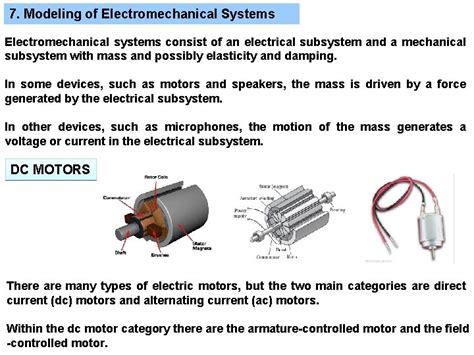 Modeling Of Electromechanical Systems Electromechanical Systems Consist