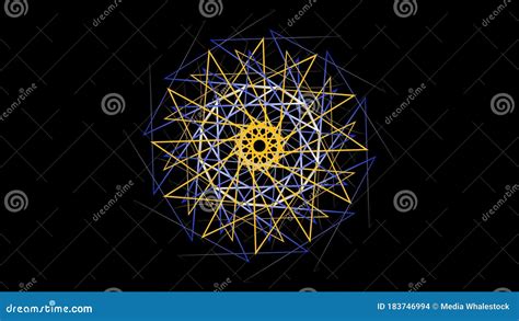Hypnotic Rotating Pattern Of Colored Geometric Lines Stock Animation
