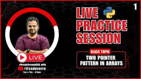 Two Pointer Pattern Arrays In Python Live Dsa Practice Leetcode