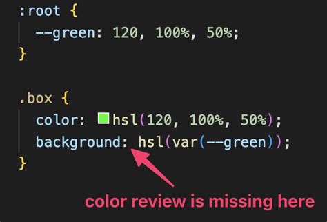 How Can I Get Color Decorations For Css Variable References To Work In