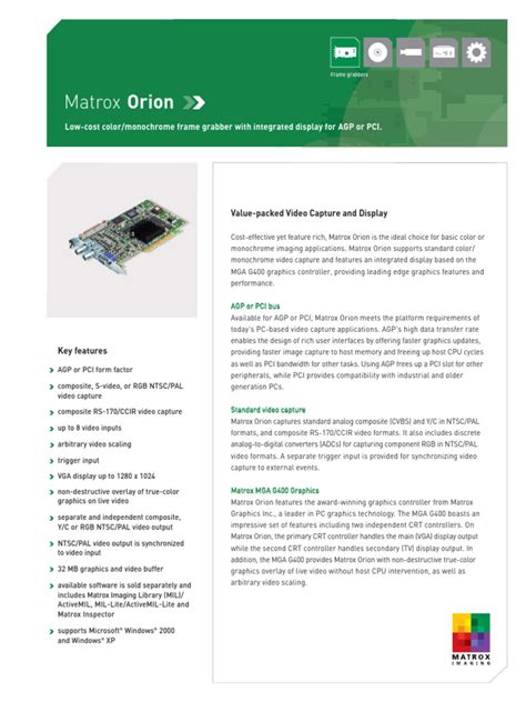 Matrox Orion Pdf Video Rgb Color Model