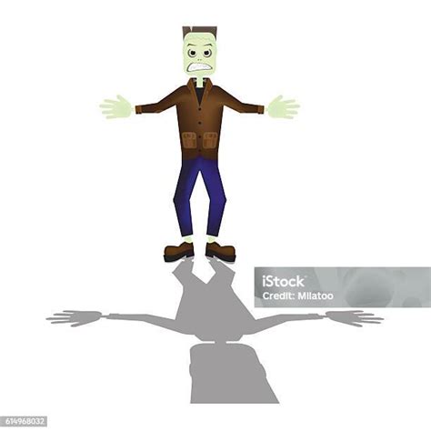 그림자와 함께 서 할로윈 만화 프랑켄슈타인 괴물 캐릭터 고딕 양식에 대한 스톡 벡터 아트 및 기타 이미지 고딕 양식 귀여운 나무 Istock