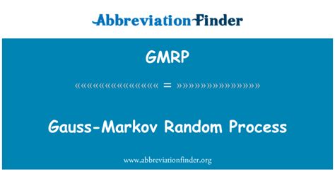 Gmrp는 가우스 마르코프 랜덤 프로세스 Gauss Markov Random Process를 의미합니다