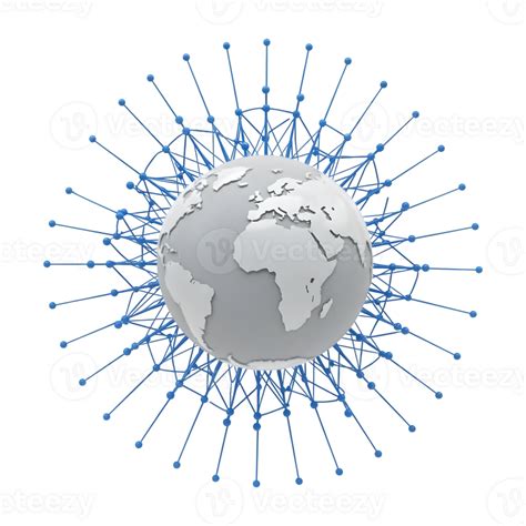 Global Interconnectedness A Planetary Network Of Nodes And Connections 63105645 Png