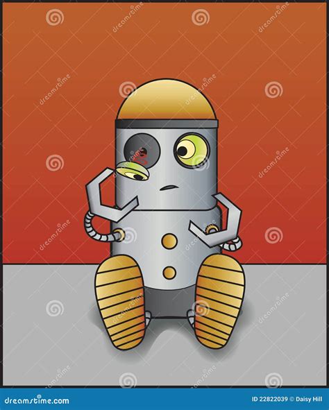 broken robot stock vector illustration of robotics orange 22822039