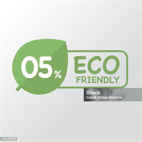 5 환경 친화적 인 녹색 잎 라벨 스티커 2d 벡터 일러스트레이션 환경 친화적 인 우표 아이콘 녹색 유기농 식물 잎이있는 벡터 일러스트레이션 0명에 대한 스톡 벡터 아트 및