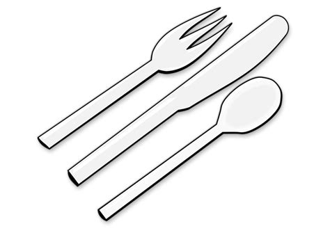 Dibujo Para Colorear De Cubiertos Que Muestran Una Cuchara