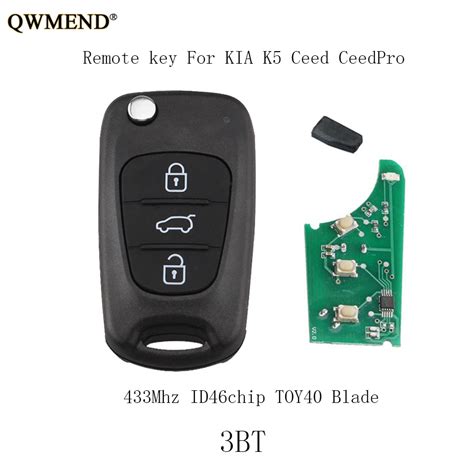 Qwmend 433mhz Flip Car Remote Key For Kia Rio Ceed Ceed Ceedpro