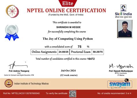 Shrinidhi Hegde On Linkedin Python Nptel Programmingjourney