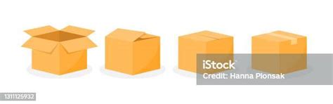 판지 배달 포장 골판지 오픈 및 닫힌 상자 빈 포장 소포 벡터 그림입니다 0명에 대한 스톡 벡터 아트 및 기타 이미지 0명 3차원 형태 갈색 Istock