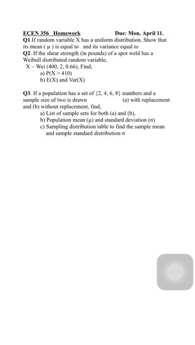 Solved If Random Variable X Has A Uniform Distribution Show