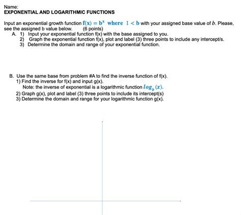Solved Name Exponential And Logarithmic Functions Input An