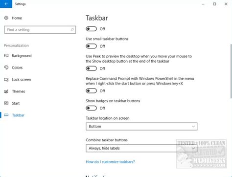 How To Customize The Windows 10 Taskbar MajorGeeks
