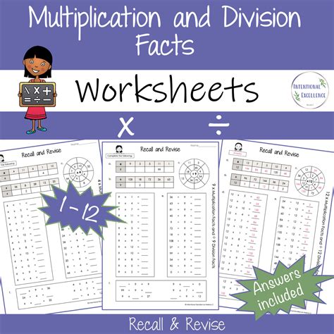 basic multiplication division number facts recall and revise 1 12 times