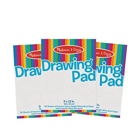 Melissa And Doug Drawing Paper Pad 9 X 12 Inches 50 Sheets 3 Pack