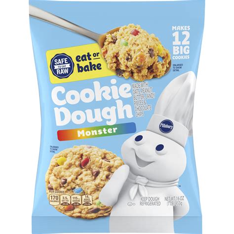 Pillsbury Ready To Bake Monster Refrigerated Cookie Dough 12 Big