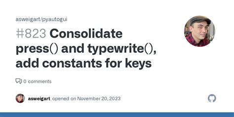 Consolidate Press And Typewrite Add Constants For Keys Issue