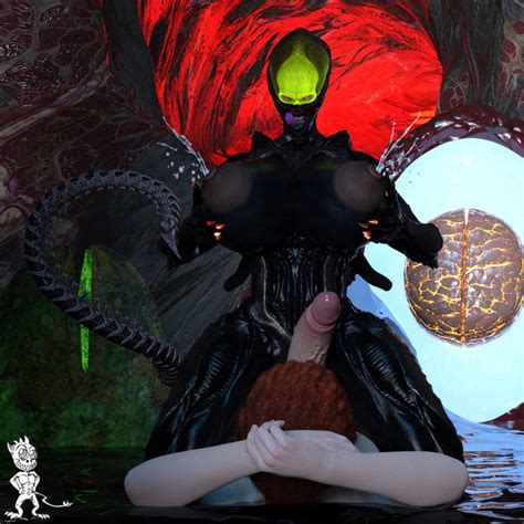 Rule 34 Alien Alien Human Alien Franchise Chup Cabra Glowing Eyes Huge Breasts Huge Cock