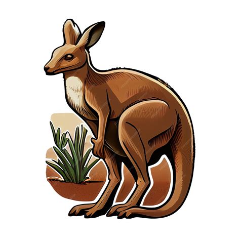 Premium Photo Cartoon Kangaroo Sticker Perfect For Nature Lovers Highres And Easily
