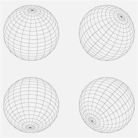 Premium Vector 3d Wireframe Sphere Collection Globe Or Ball In Circle Net Wire Retro