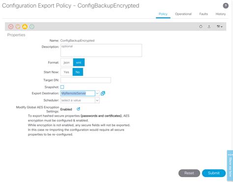 Creating A Backup For Your Apic Cluster