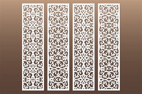 다이 및 레이저 컷 장식 장식 테두리 패턴 책갈피 템플릿 집합입니다 캐비닛 프렛 워크 패널 레이저 컷 금속 화면 나무 조각 벡터 Diy에 대한 스톡 벡터 아트 및 기타