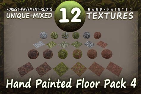Hand Painted Floor Pack 4 2d Textures And Materials Unity Asset Store