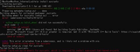python 3 x pip install pycrypto error subprocess exited with error