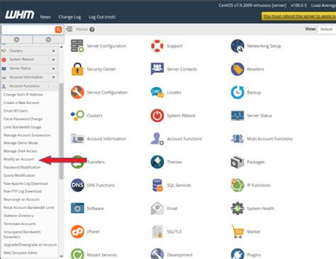 How To Modify A Cpanel Account With Whm Panel