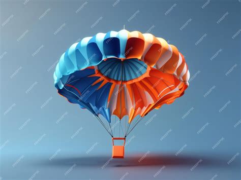 Premium Ai Image Realistic 3d Isometric Parachute With Gradient