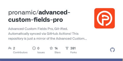 Github Pronamicadvanced Custom Fields Pro Advanced Custom Fields
