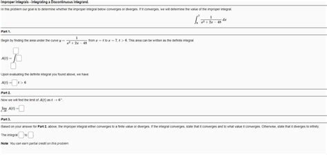 Solved Improper Integrals Integrating A Discontinuous
