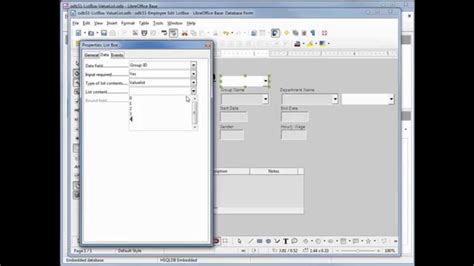 LibreOffice Base ListBox ValueList YouTube