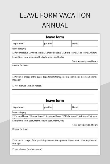 Free Leave Register Templates For Google Sheets And Microsoft Excel Slidesdocs