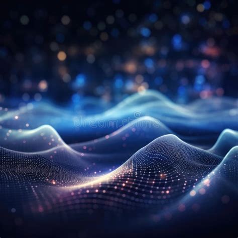 Abstract Digital Background Of Moving Particles Information Space Flow Stock Illustration