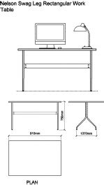 Nelson Swag Leg Rectangular Work Table DWG Drawing Thousands Of Free CAD Blocks