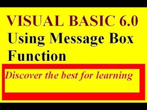 Computer Gyan Visual Basic 6 0 Video Tutorial Working With Message