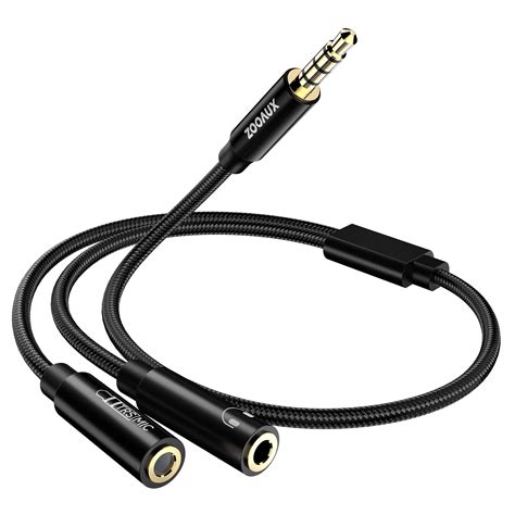 Headphone Mic Splitter Microphone And 35mm Audio Adapter Ctia Stereo Jack Y Cable Compatible