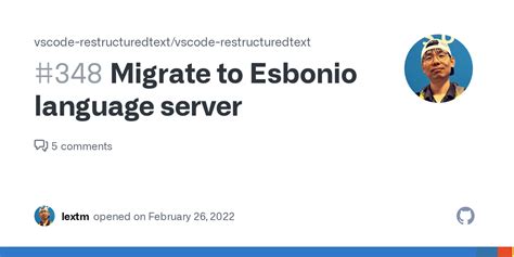 Migrate To Esbonio Language Server Issue Vscode Restructuredtext Vscode