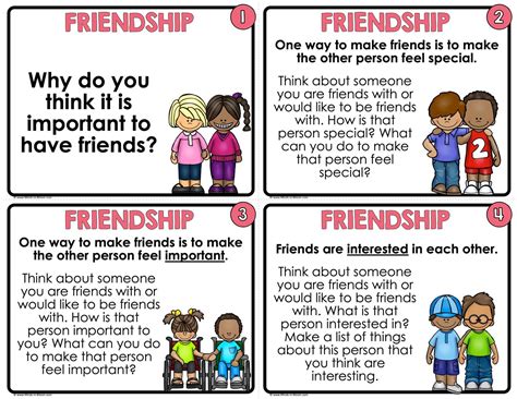 Friendship Reflection Prompts Task Cards Printable For Grades 3 5