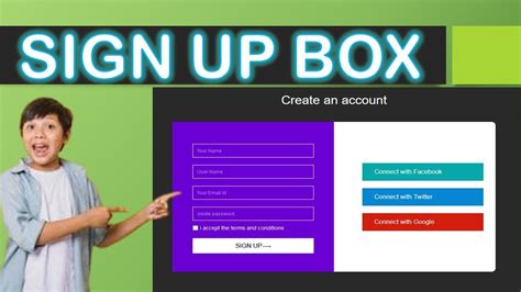 Signup Form Using Html And Css Create Sign Up Form In Html Css Youtube