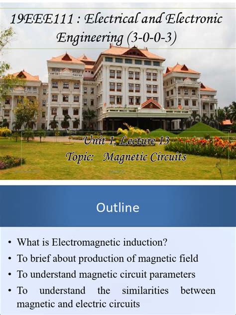 Lect 11 23eee101 Magnetic Circuits Pdf Inductance Inductor