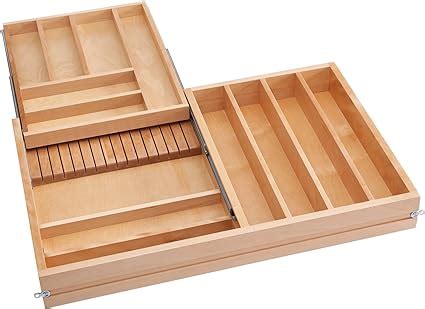 Amazon Com Rev A Shelf 4WTCD 36HSC 1 33 In 2 Tiered Cutlery Drawer Soft Close 33 Natural
