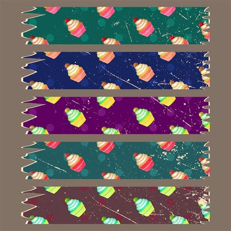 플래너 스티커 케이크 프리미엄 벡터