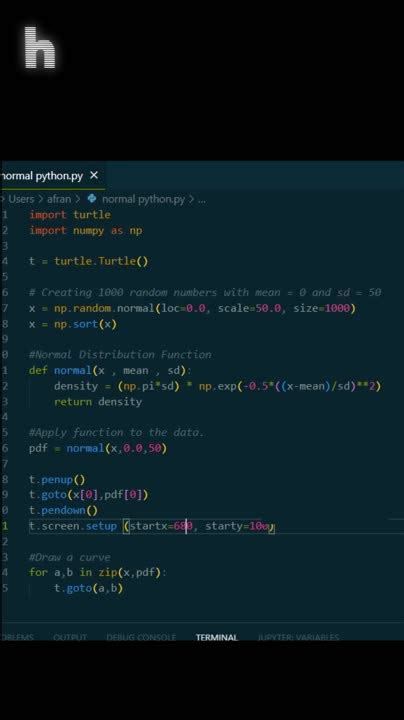 Afranio Costa No Linkedin Curva Normal Desenhada Em Python Utilizando A Biblioteca Turtle Nesse