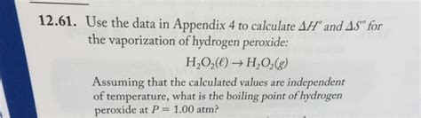Solved Use The Data In Appendix To Calculate Delta H Chegg