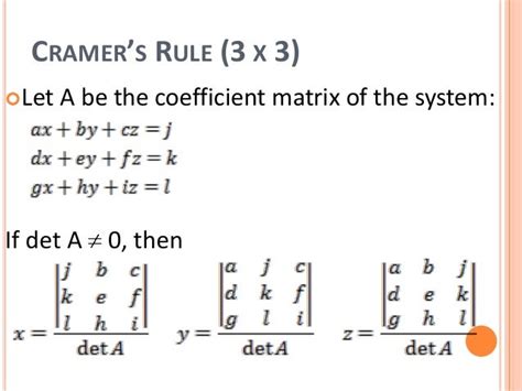43 Determinants And Cramers Rule